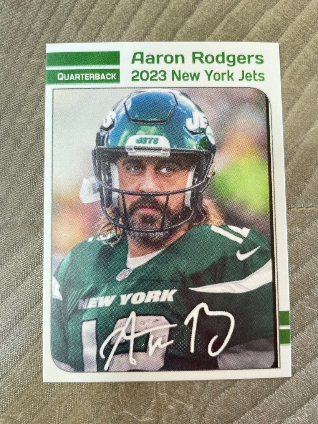 Only 50 Aaron Rodgers 2023 Custom Facsimile Autograph Card New York ...