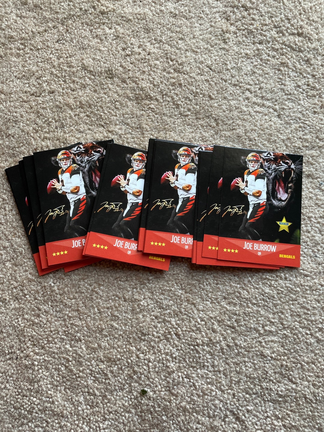 Joe Burrow 50 Custom Star Rookie Card Lot Limited Edition Cincinnati ...
