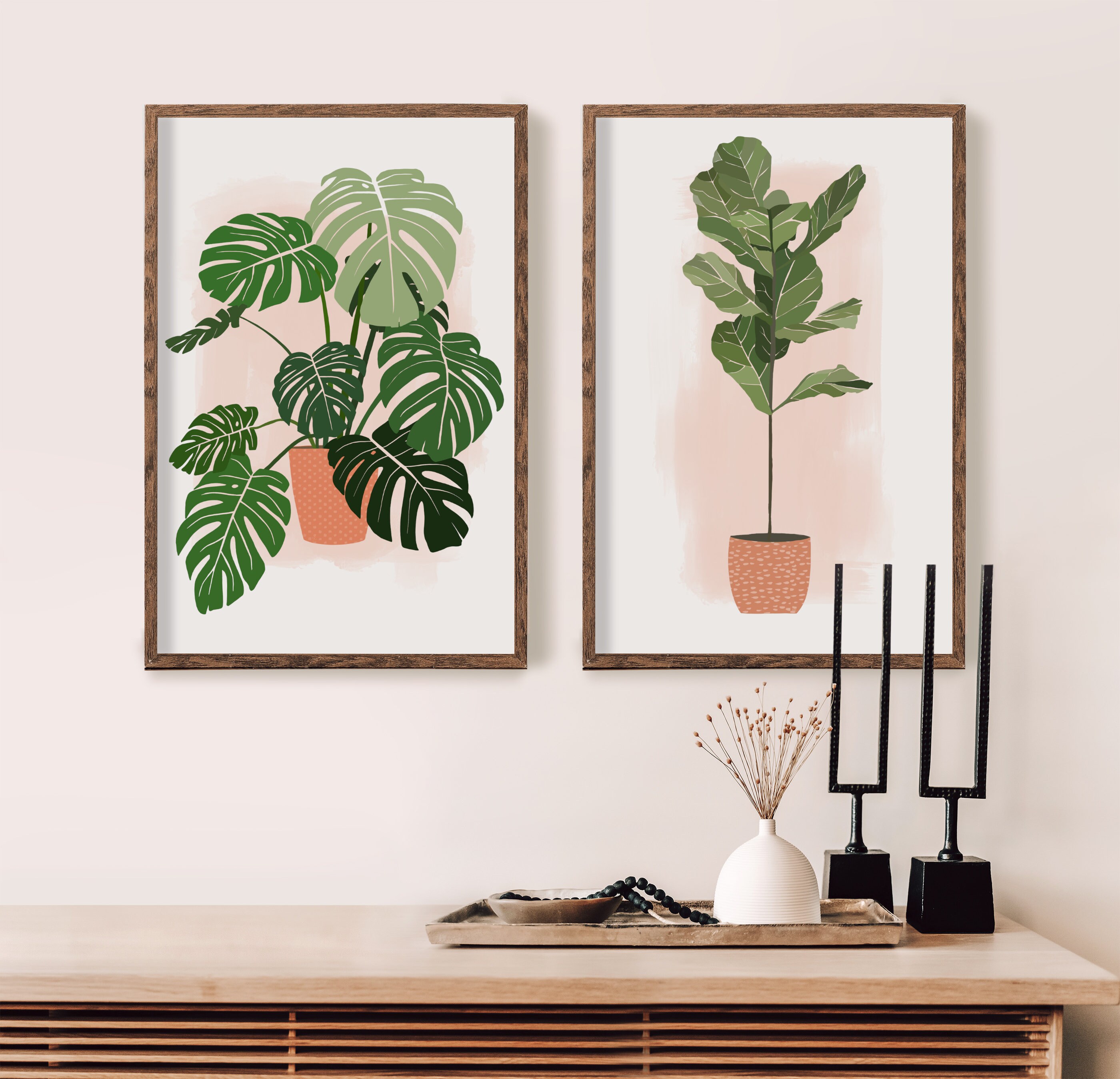 Printable Art, Monstera Art Print, Leaf Wall Art, Modern Art, Digital ...