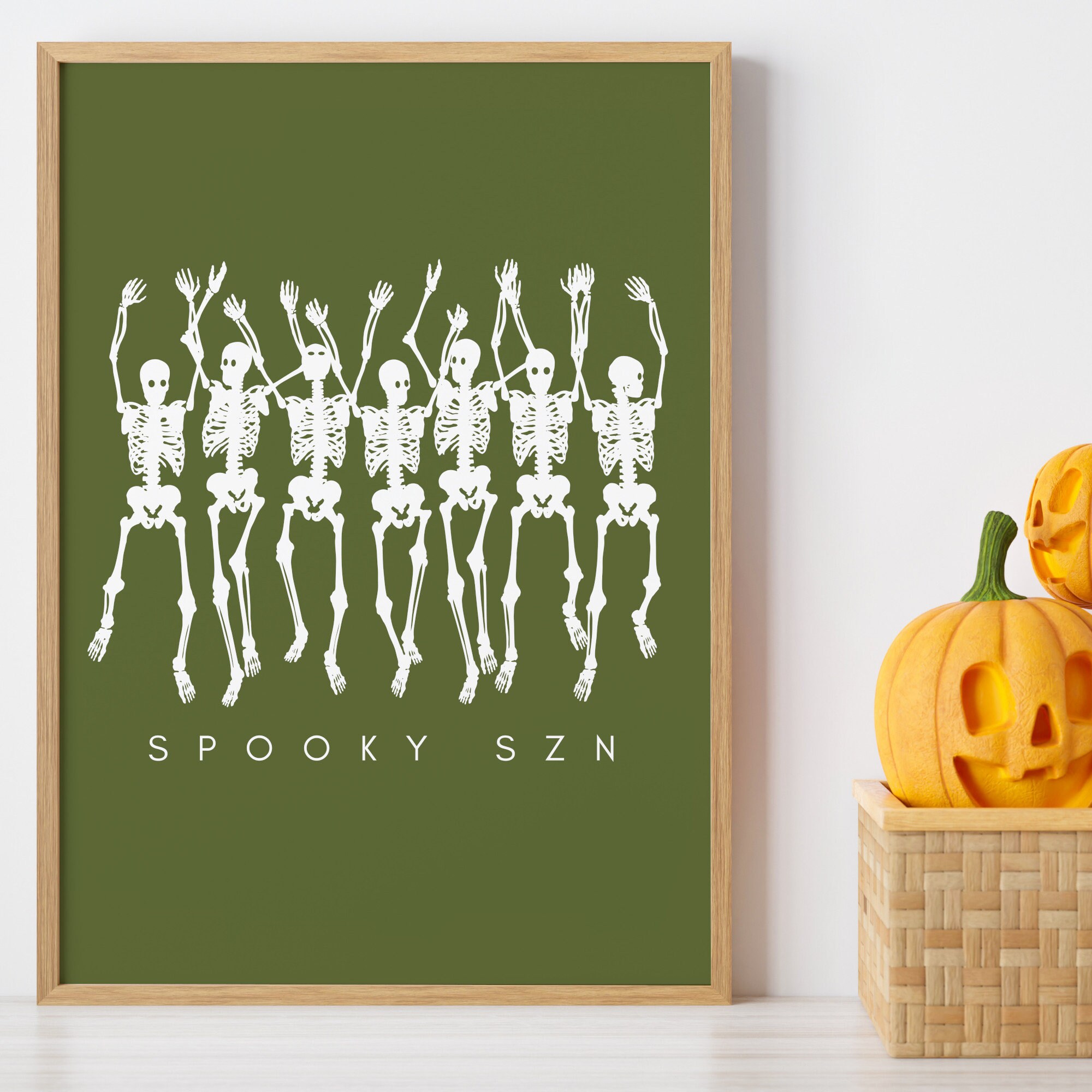 Halloween Skeleton Art Set, Halloween Decor, Halloween Printables ...