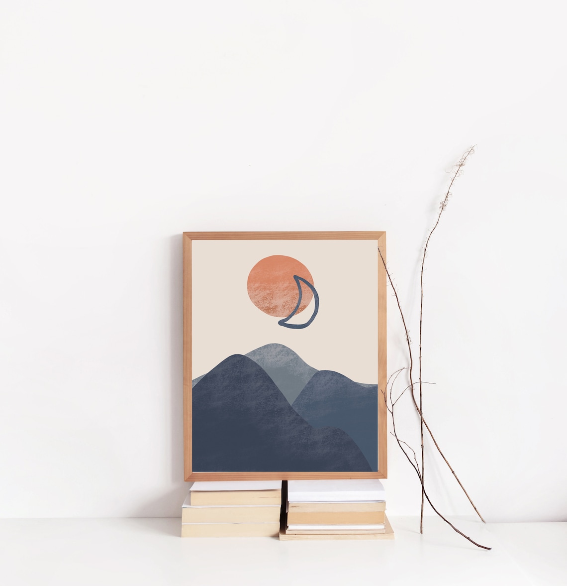 Boho Printable Wall Art, Abstract Printable Wall Art, Moon Art Print ...
