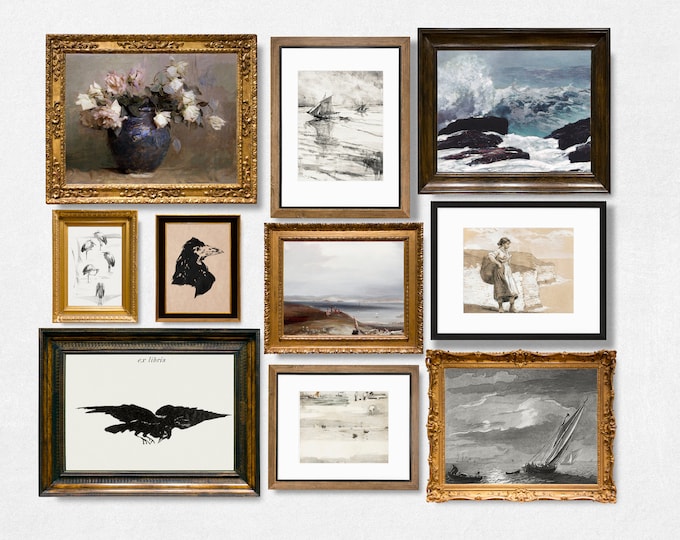 Vintage Gallery Wall Set Set of 10 Gallery Wall Print Set - Etsy