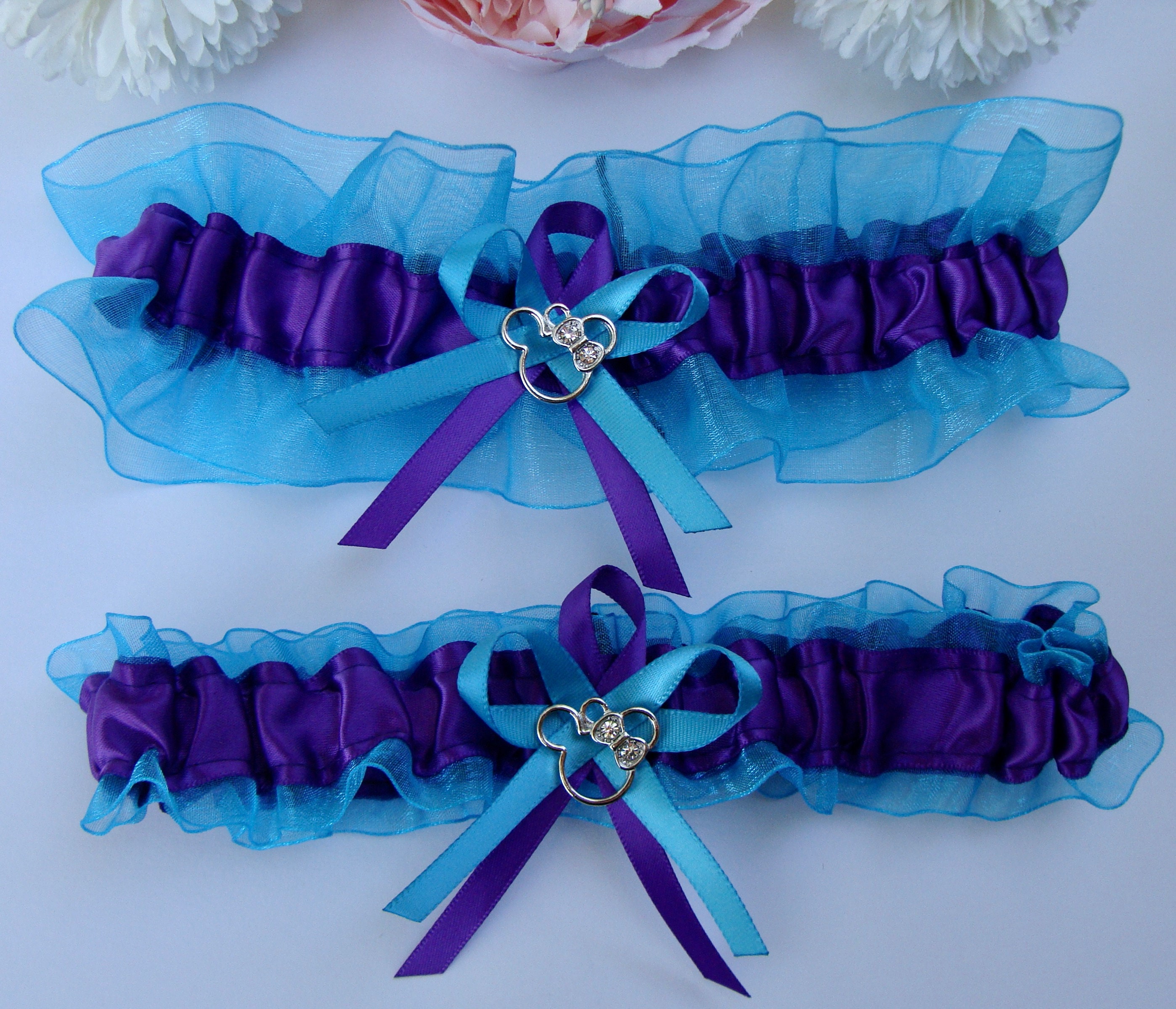 Purple Turquoise Wedding Garter Prom Garter - Etsy
