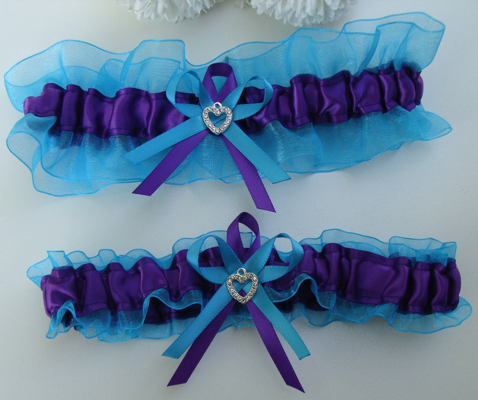 Purple Turquoise Wedding Garter Prom Garter - Etsy