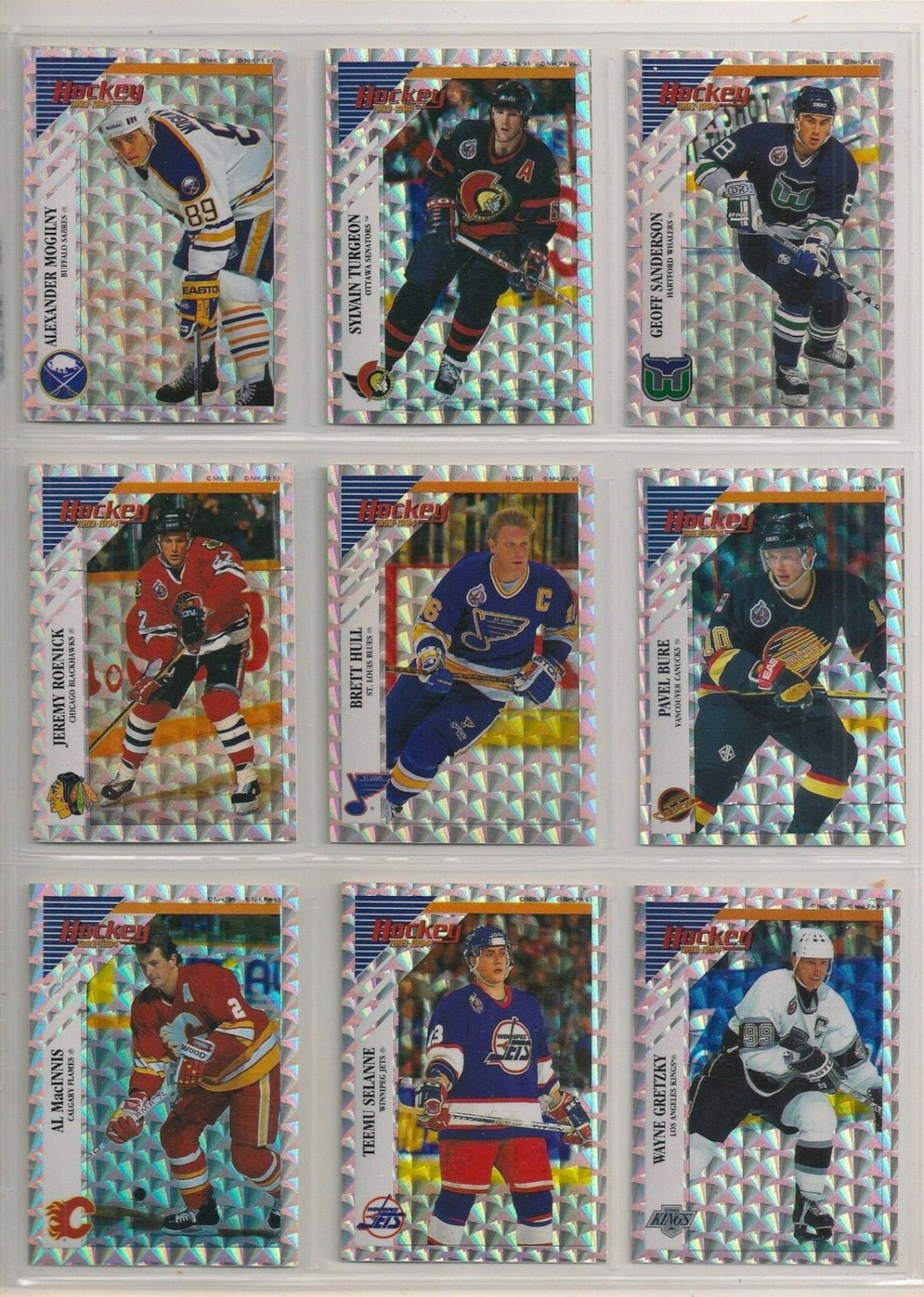 1993-94 Panini Glitter Sticker Insert Set - Patrick Roy, Doug Gilmour ...