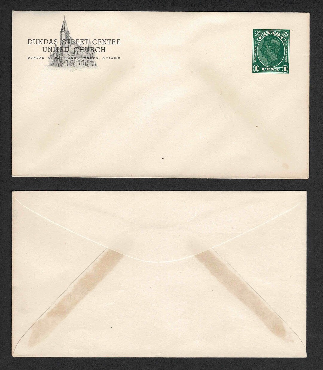 1938 Canada Postal Envelope EN48, Vintage Dundas St. Centre United ...