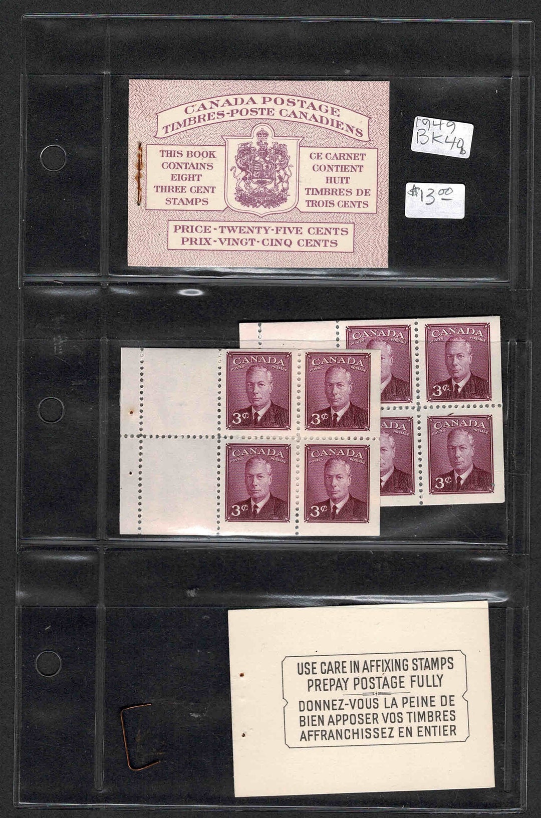 1949 BK40 Canada Booklet, Exploded for Display, With Original Staple - Etsy