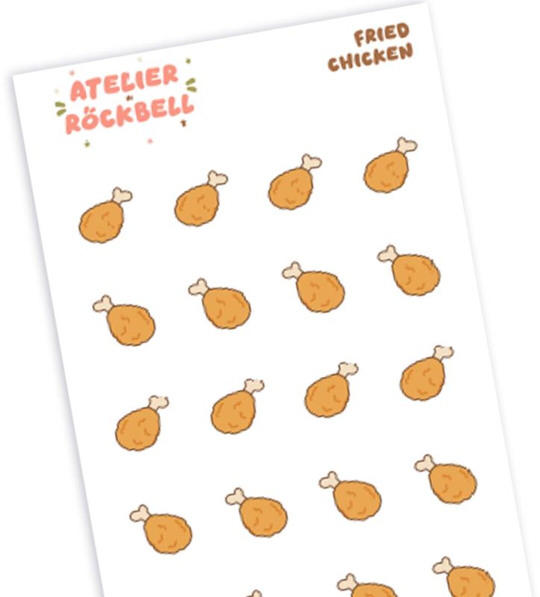 Fried Chicken Food Sticker for Planners/ Journals/ Bullet Journal/ Bujo ...