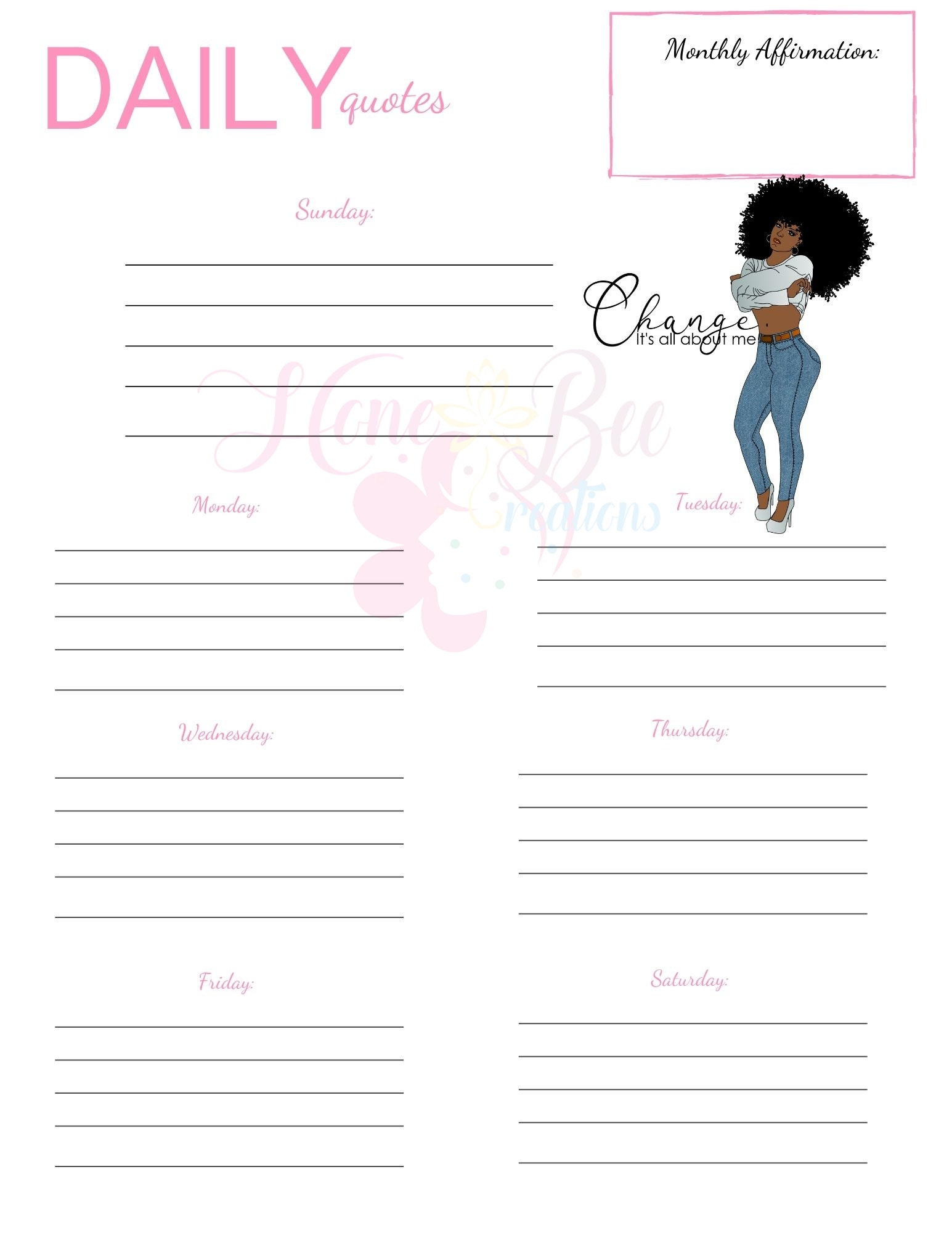 90 Day Self Care Journal Printable Immediate Download non - Etsy