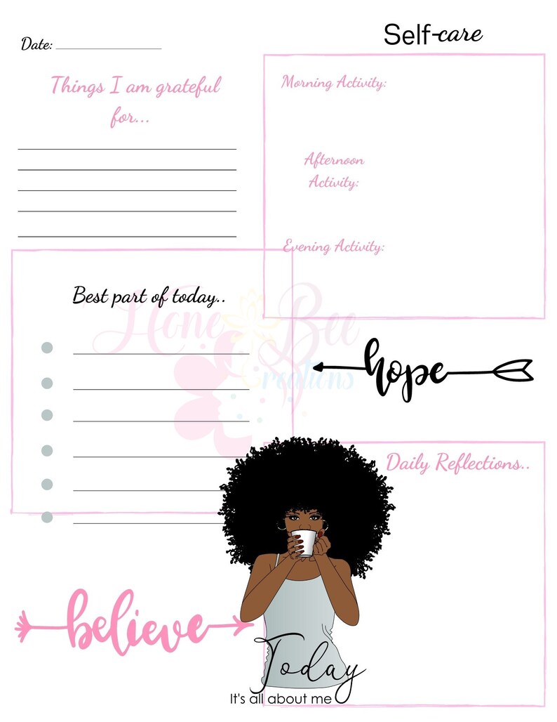 90 Day Self Care Journal Printable Immediate Download non - Etsy