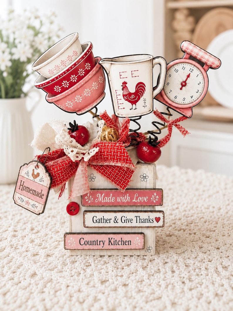 Red & Pink Baking Springy Thingy Sign, Premium Tier Tray Decor, Coffee ...