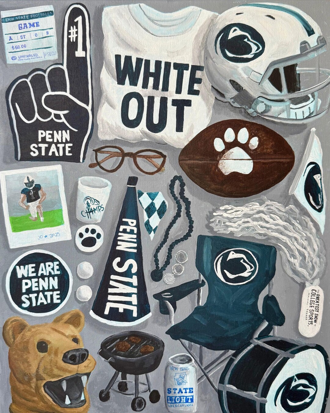 Penn State Collage Art Print | PSU Nittany Lions Memorabilia Wall Art ...