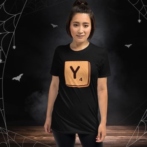 Customizable Scrabble Tile Shirt: Halloween Costume Tee - Etsy