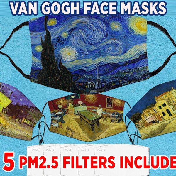 Van Gogh Starry Night Face Mask - Etsy