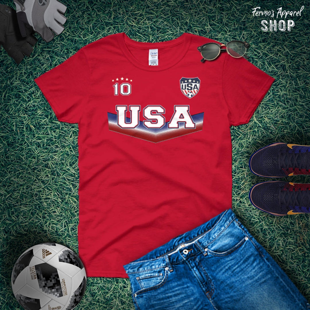 USA Women's Soccer T-shirt - USWNT Number 10 - Etsy