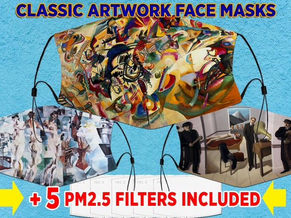 Classic Artwork Paintings Reusable Face Mask with Filter | Etsy