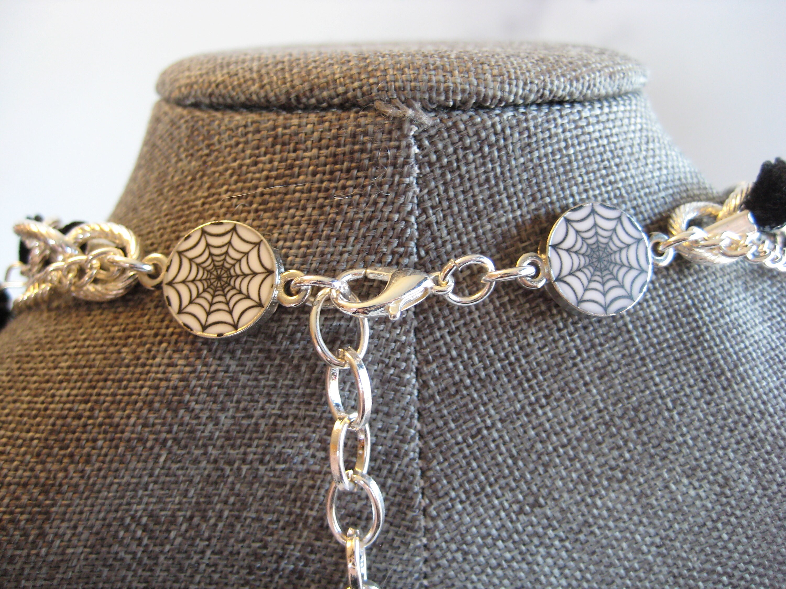 Black Velvet Bat Cameo Choker Spider Web Choker Gothic Red & Black Bat ...