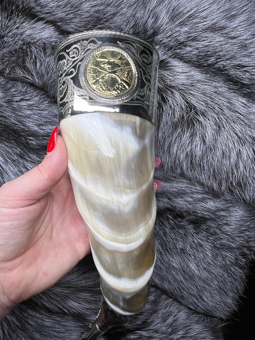 Natural Horn of Wild Mountain Goat, Drinking Horn, Cornucopia and ...