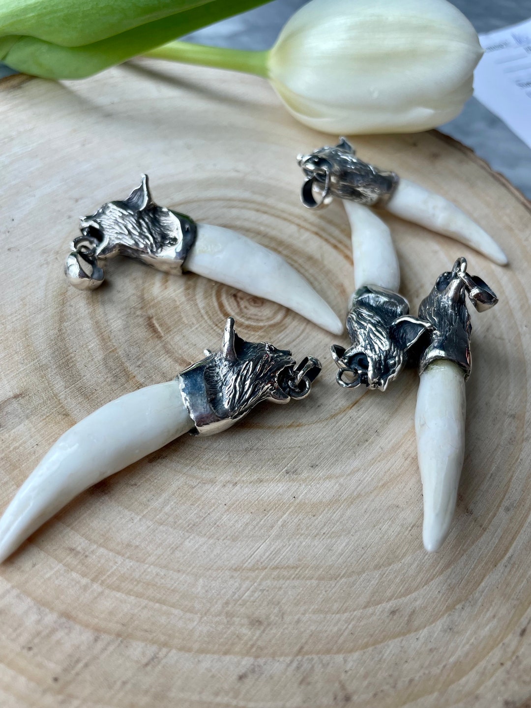 Real Lynx Fang Amulet Pendant lynx Face With 925 Sterling Silver Cap - Etsy