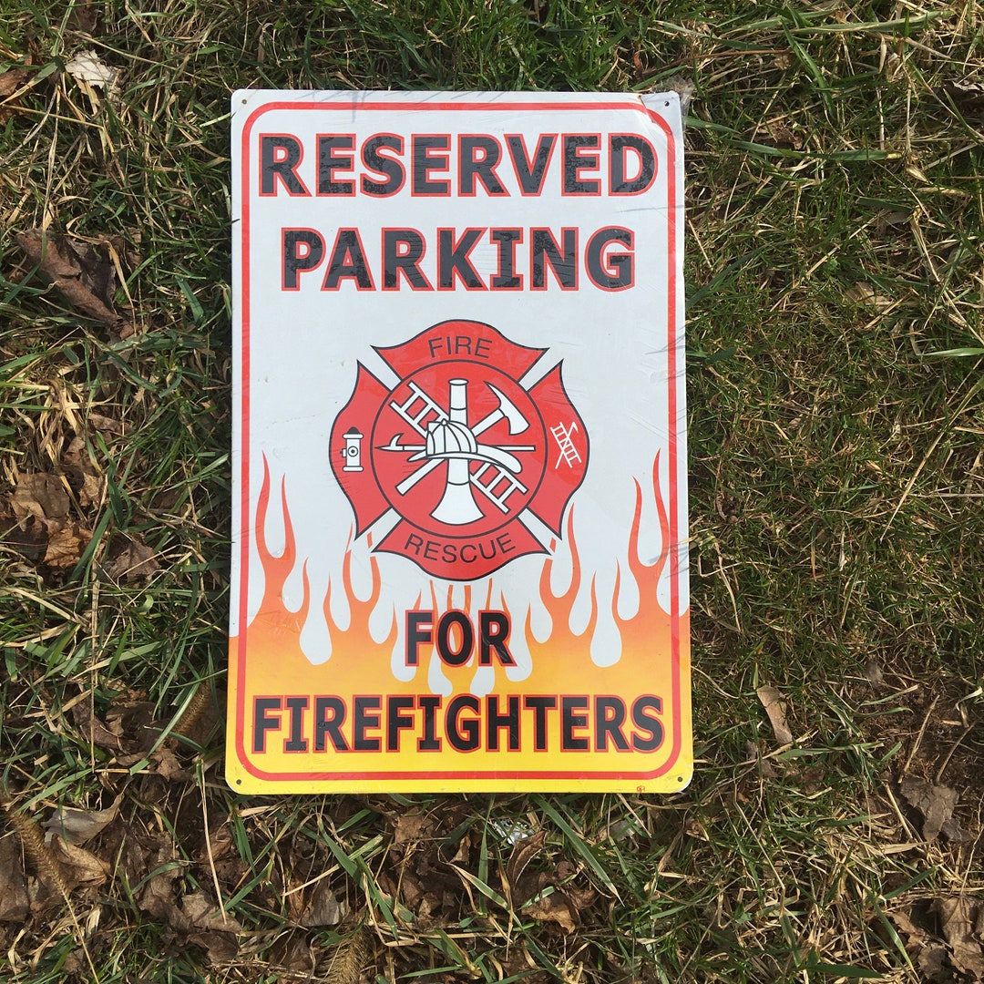 Vintage Reserved Parking for Firefighters 11" X 17" Metal Sign - Etsy