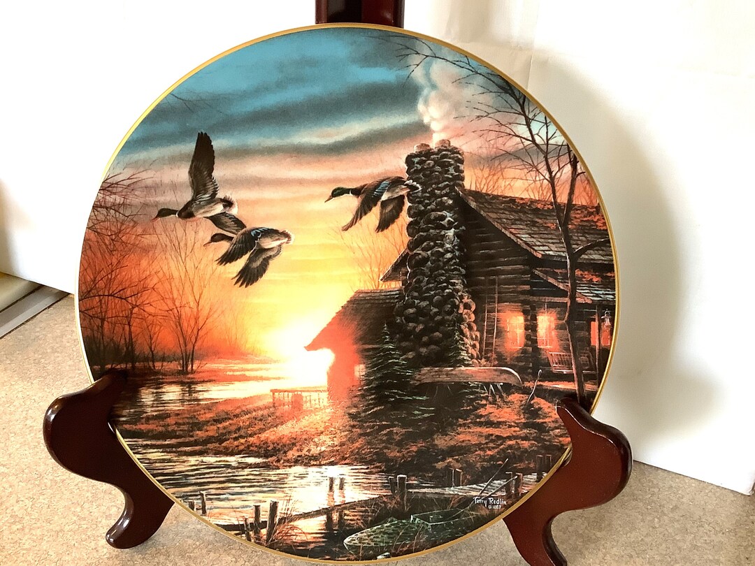Terry Redlin Plate Golden Retreat Limited Edition Wildlife Art Mallard ...