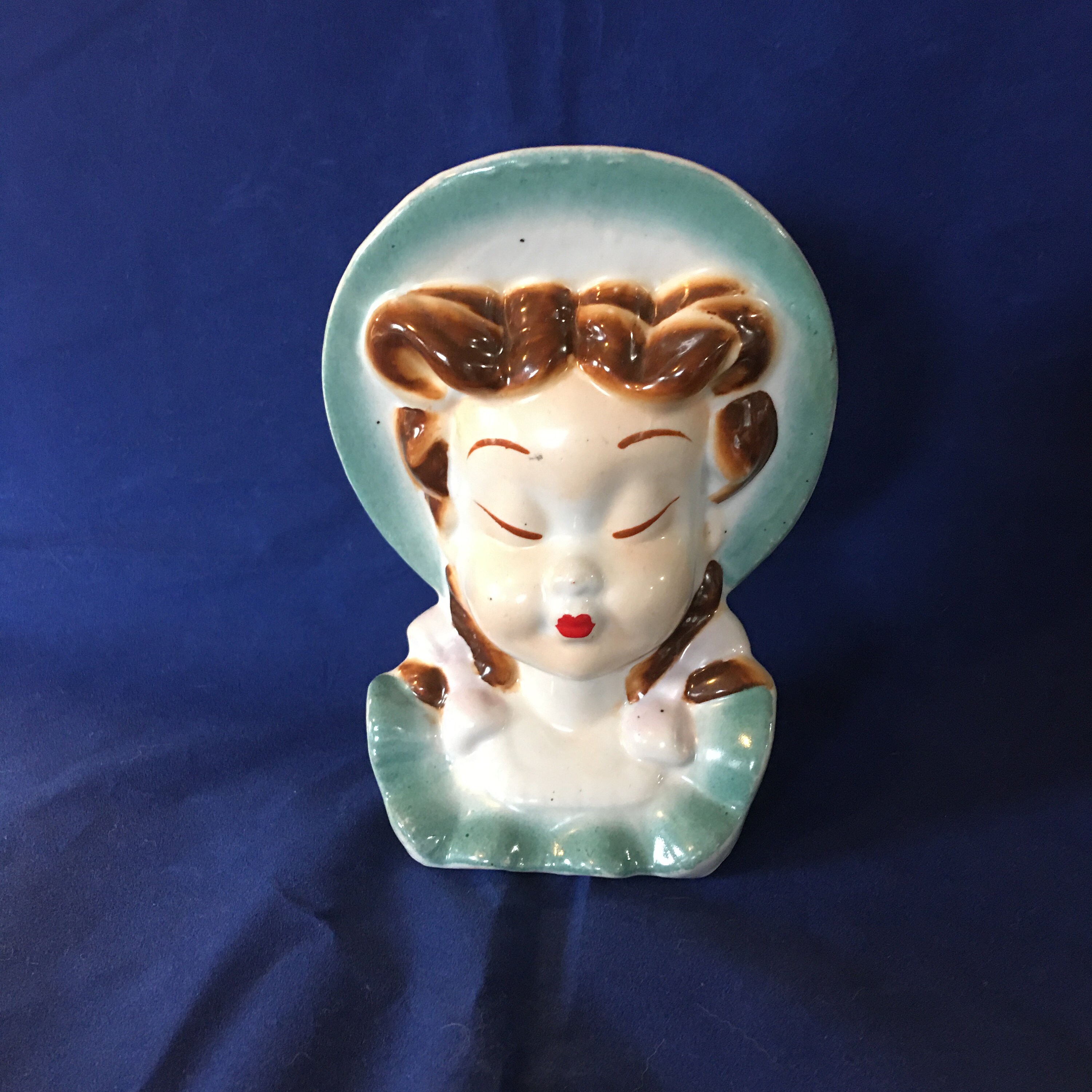 Vintage Ceramic Royal Copley PIGTAIL GIRL Head Vase or Wall - Etsy