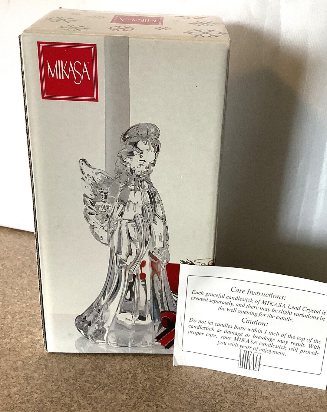 Mikasa Germany Full Lead Crystal 7.5” H Venetian Angel Candleholder ...