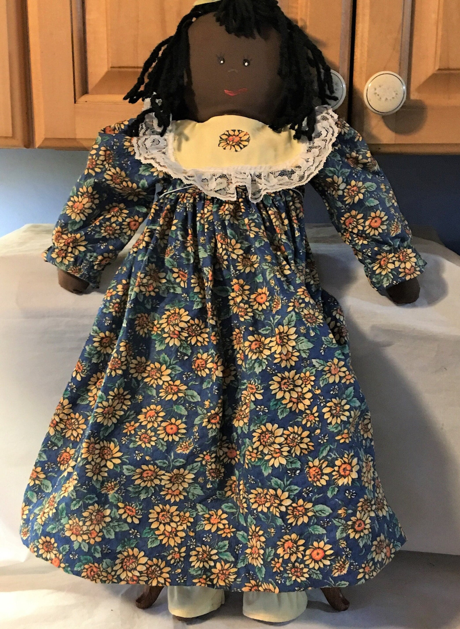Vintage Beautiful Hand Made 22 Black Rag Doll With Very - Etsy