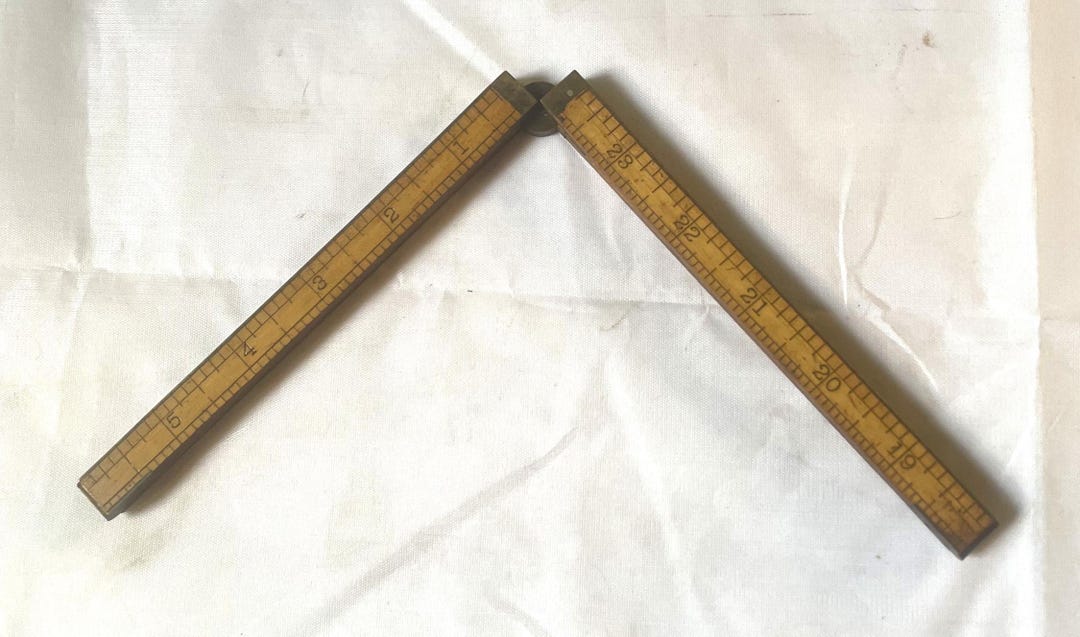 Antique STANLEY Wood Rule No 84 Boxwood Brass 24" Folding Rule - Etsy