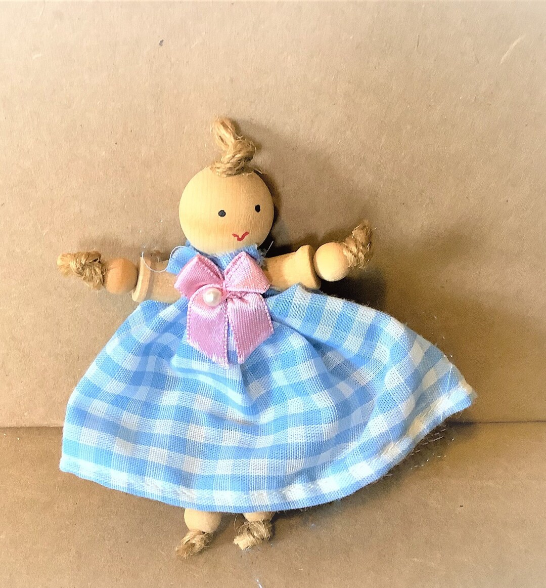 Vintage Hand-crafted Wood Thread Spool Country Doll - Etsy