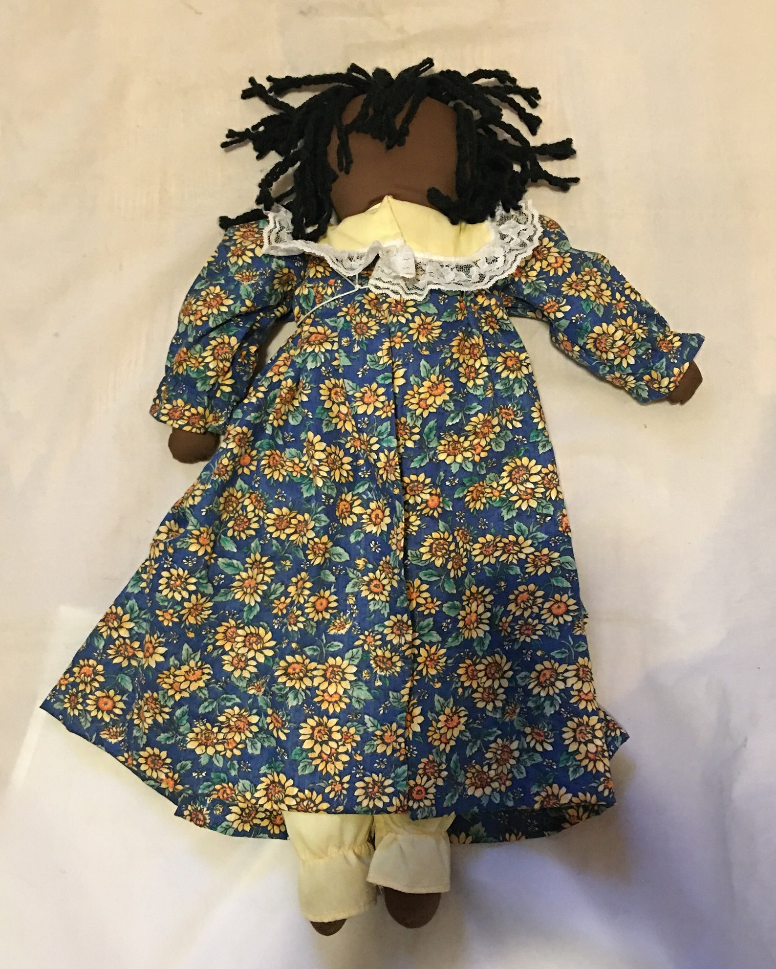 Vintage Beautiful Hand Made 22 Black Rag Doll With Very - Etsy