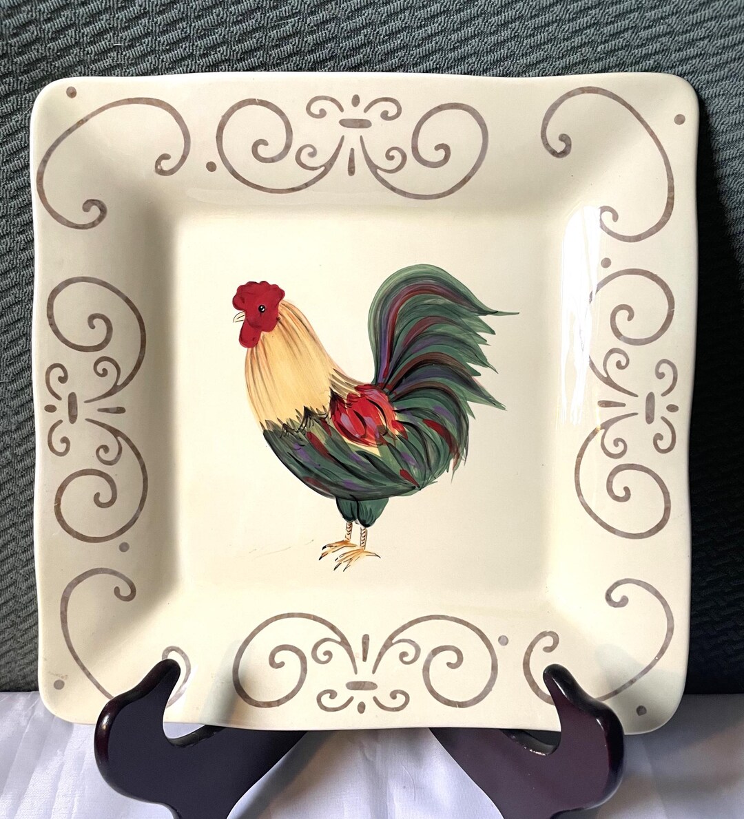 Vintage 10.5 Inch Square Mikasa Basics Dinner Plate Brava Rooster - Etsy