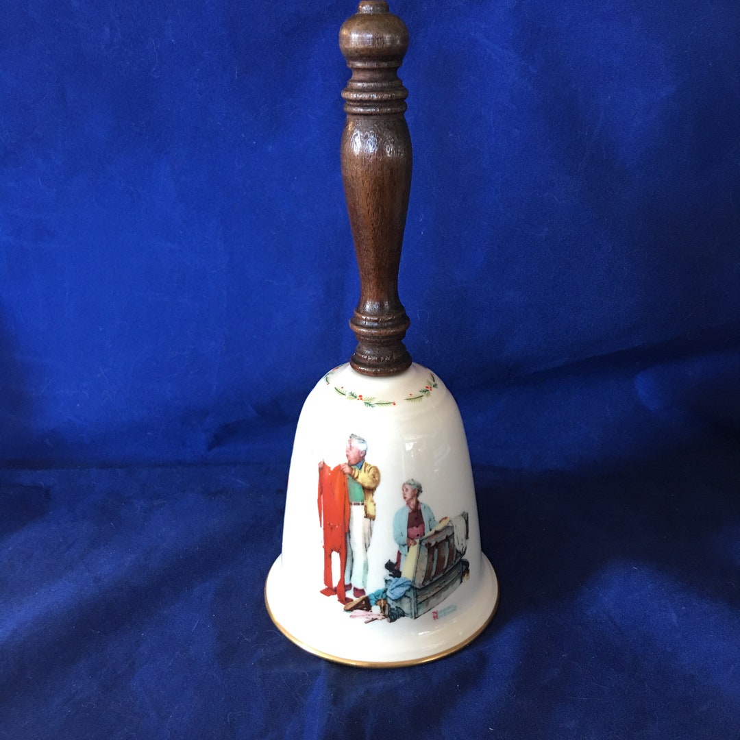 Norman Rockwell Porcelain Bell "chilly Reception" Gorham 1980 Christmas ...