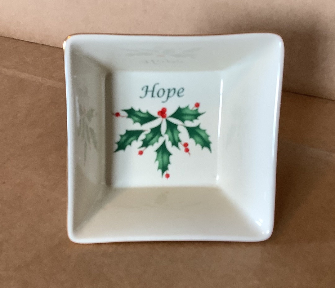 Vintage Lenox "dimension Collection - Hope" Square Dish, Holly Leaves ...