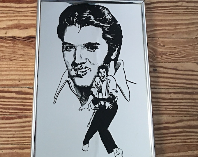 1977 Elvis Presley Etched Framed Mirror H. Ronald Graff - Etsy