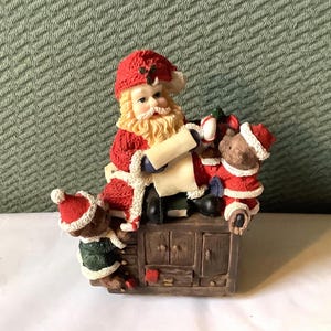 Vintage Santa and His Bear Helpers Music Box Plays Jingle Bells - Etsy