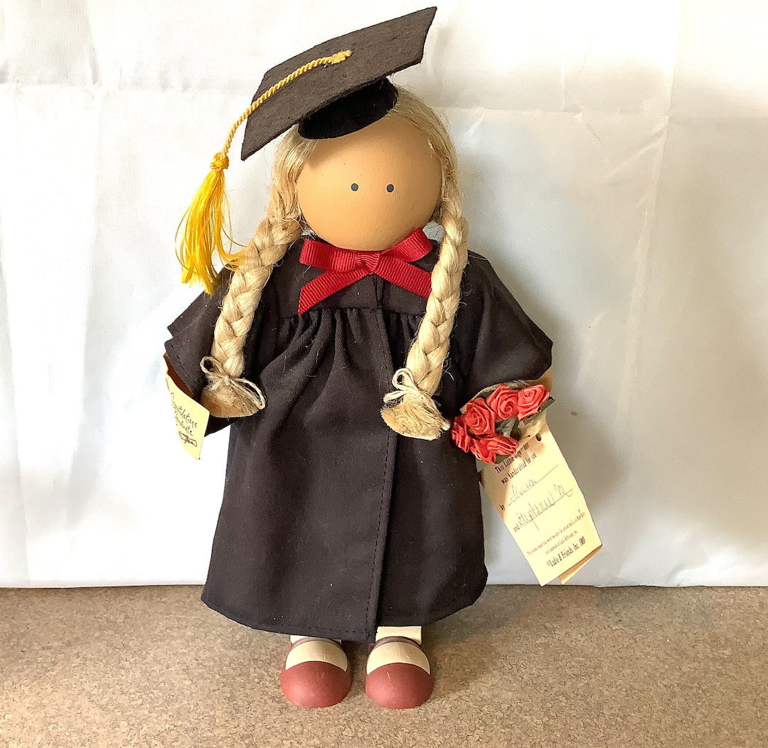 Vintage Lizzie High Wood Doll VICTORIA BOWMAN Graduation Diploma Roses ...