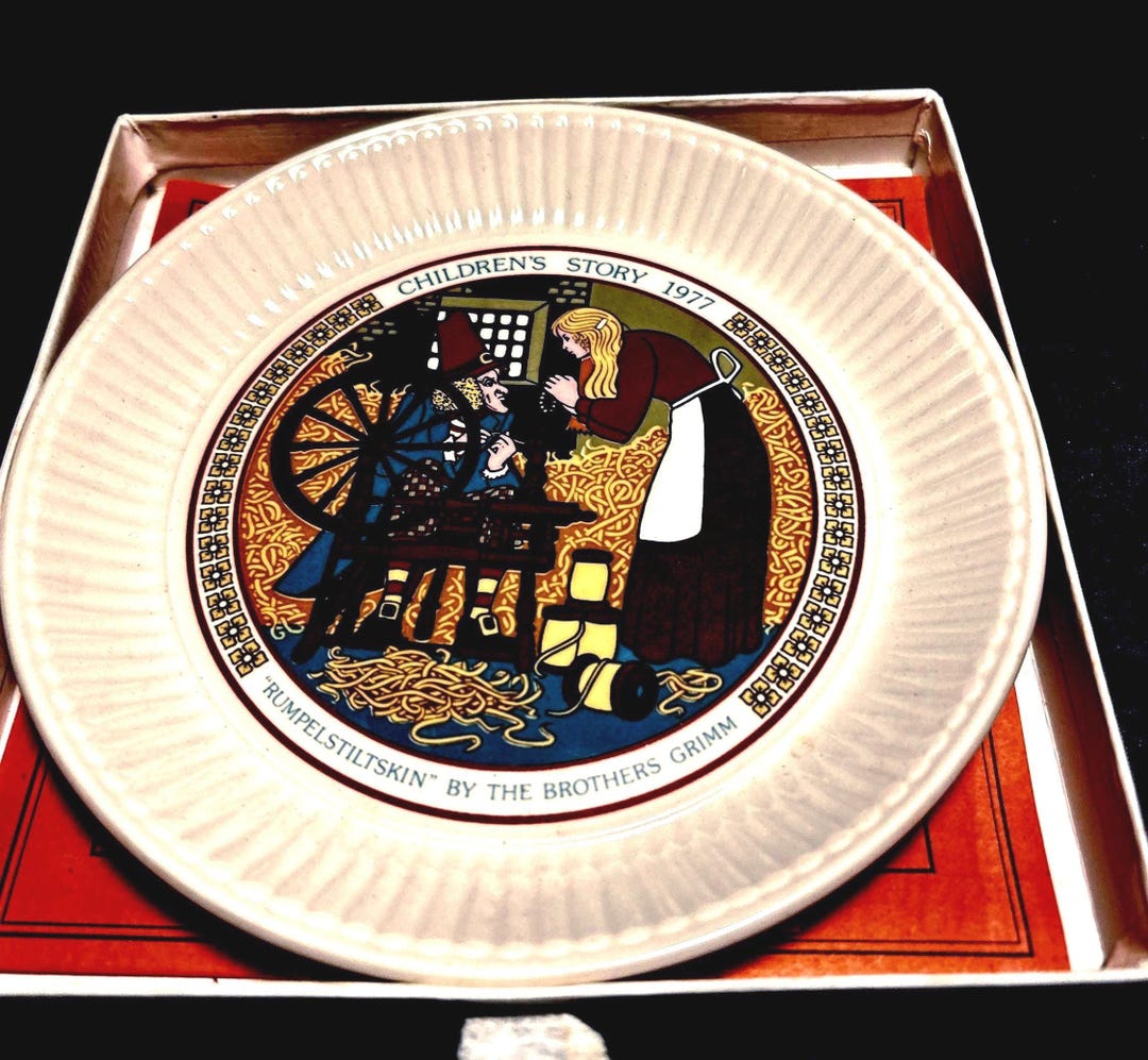 1977 Wedgwood Children's Story Plate RUMPELSTILTSKIN Brothers Grimm ...