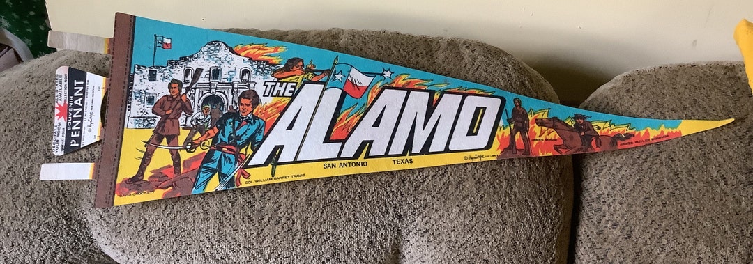 Vintage 1970s the Alamo San Antonio Texas Travel Souvenir Felt Flag ...