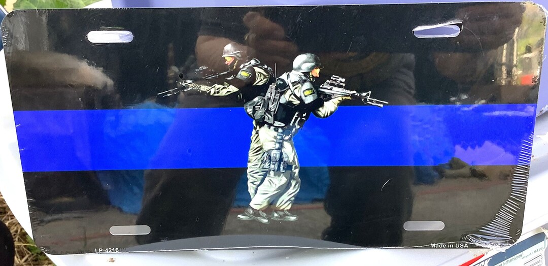Thin Blue Line Police SWAT Aluminum Novelty License Plate Tag LP4216 - Etsy