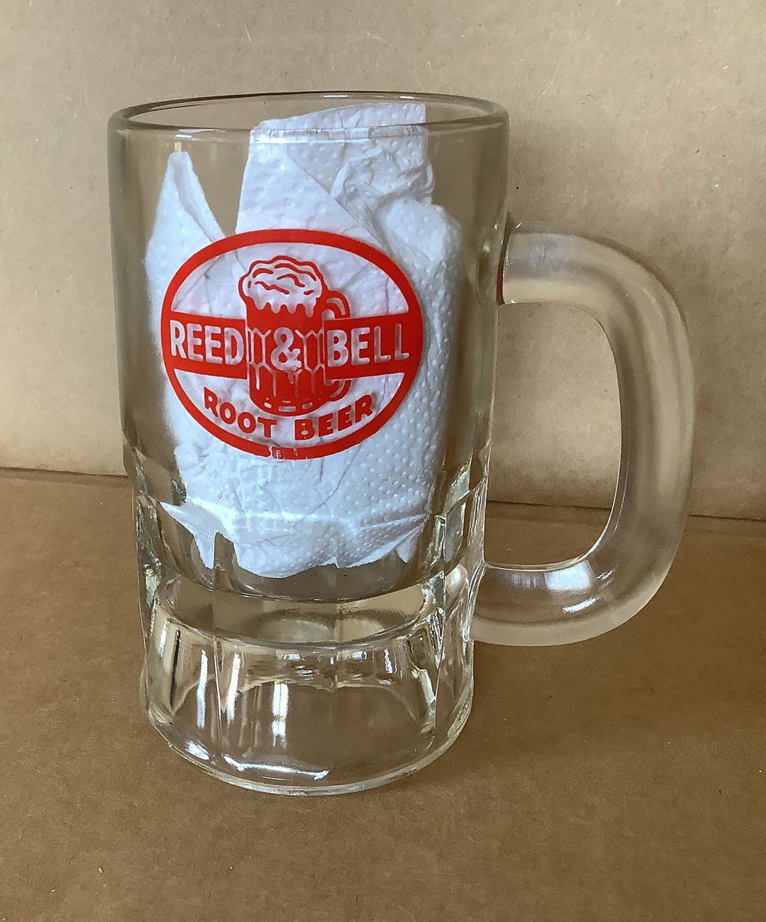 Vintage Reed & Bell Root Beer Soda Red Lettering One Side Logo Heavy ...