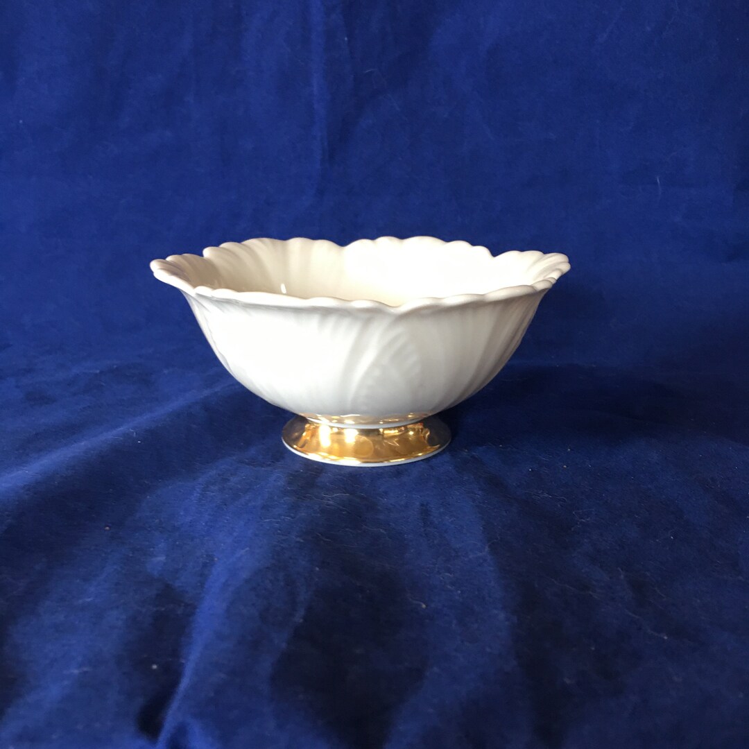 Vintage Lenox Dorian Footed Porcelain Candy/nut Bowl With Gold Base and ...