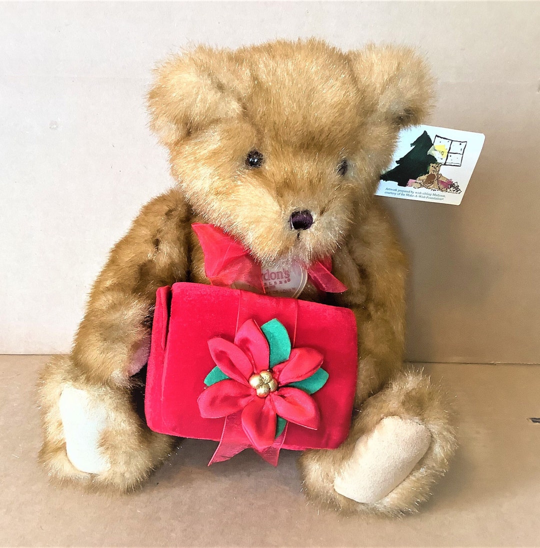 Vintage Gund Teddy Bear: Gordon's Jewelers Holiday Bear With Red Purse ...