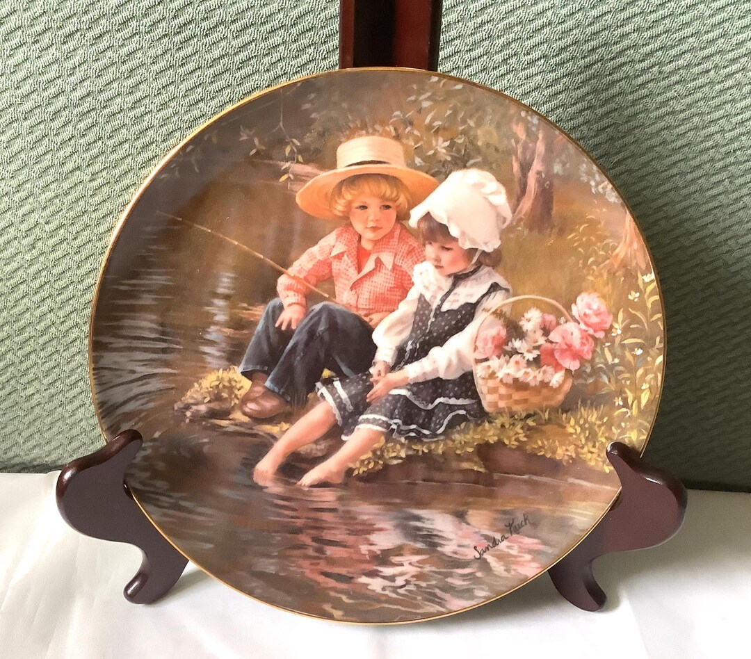 Little Anglers by Sandra Kuck Reco Plate ,days Gone by Collection ...