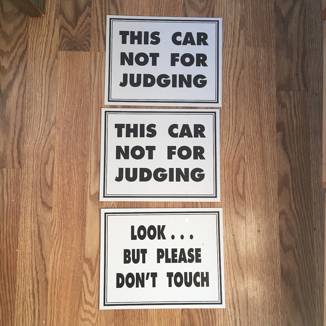 Vintage Car Show Signs: "not for Judging" & "please Don't Touch" - Set ...