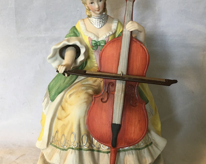 Vintage Melody in Motion Victorian Lady Porcelain Harmony Playing Cello ...