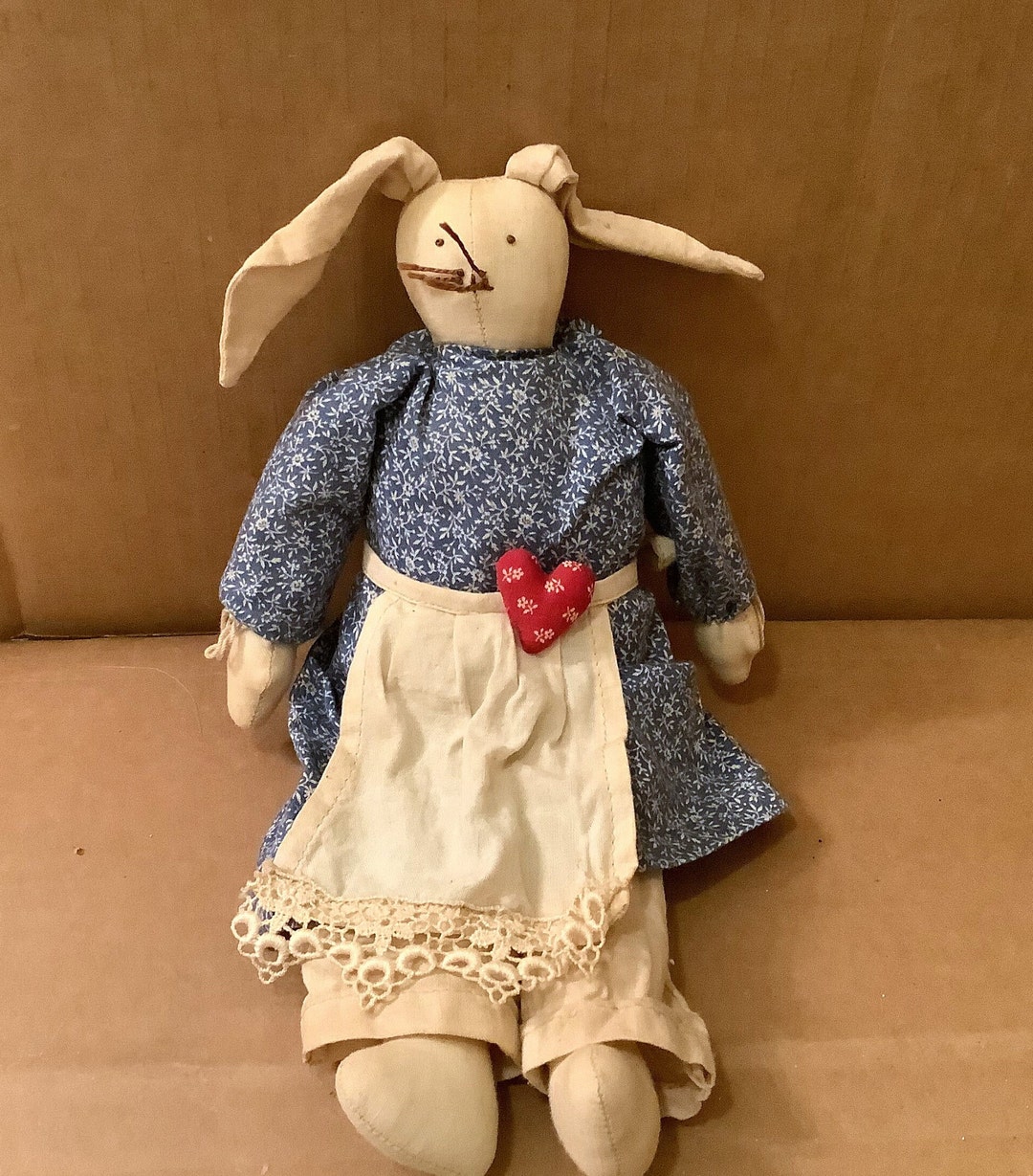 Vintage 11 Inch Hand Crafted Soft Rabbit Doll - Etsy