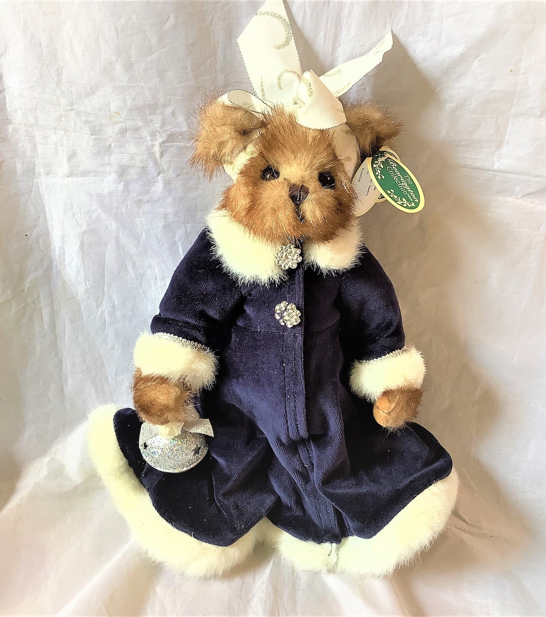 The Bearington Collection Bear Sandra Christmas Plush 14 Mink Retired ...