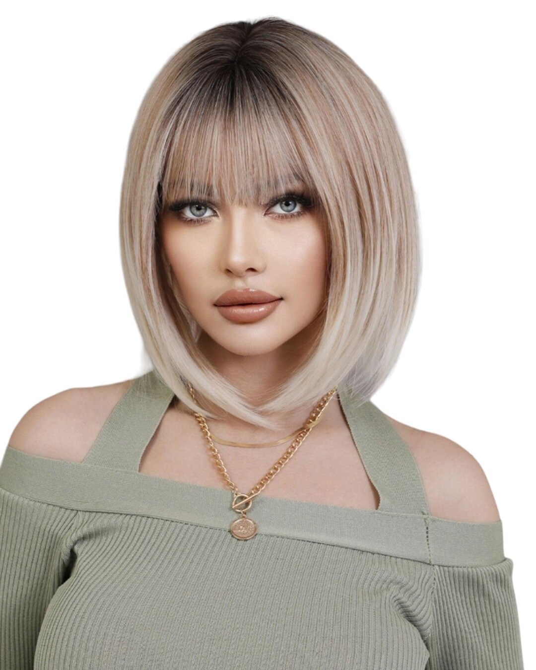 Short Blonde Bob Hairstyle Wig. Rooted Blonde Tasha - Etsy
