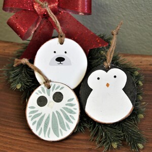 Winter Woodland Animal Christmas Ornaments Set of 3 Hand - Etsy